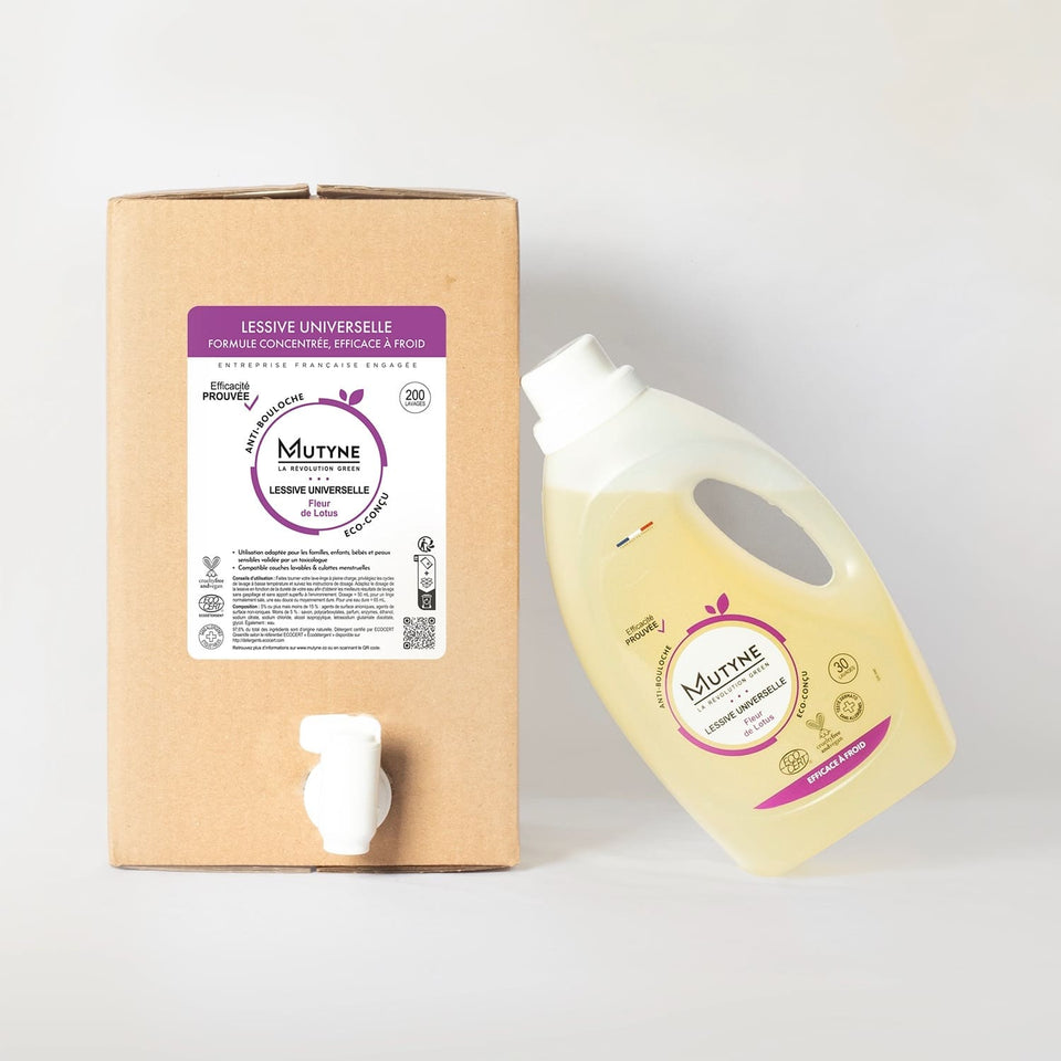 Kit éco-recharge lessive fleur de lotus